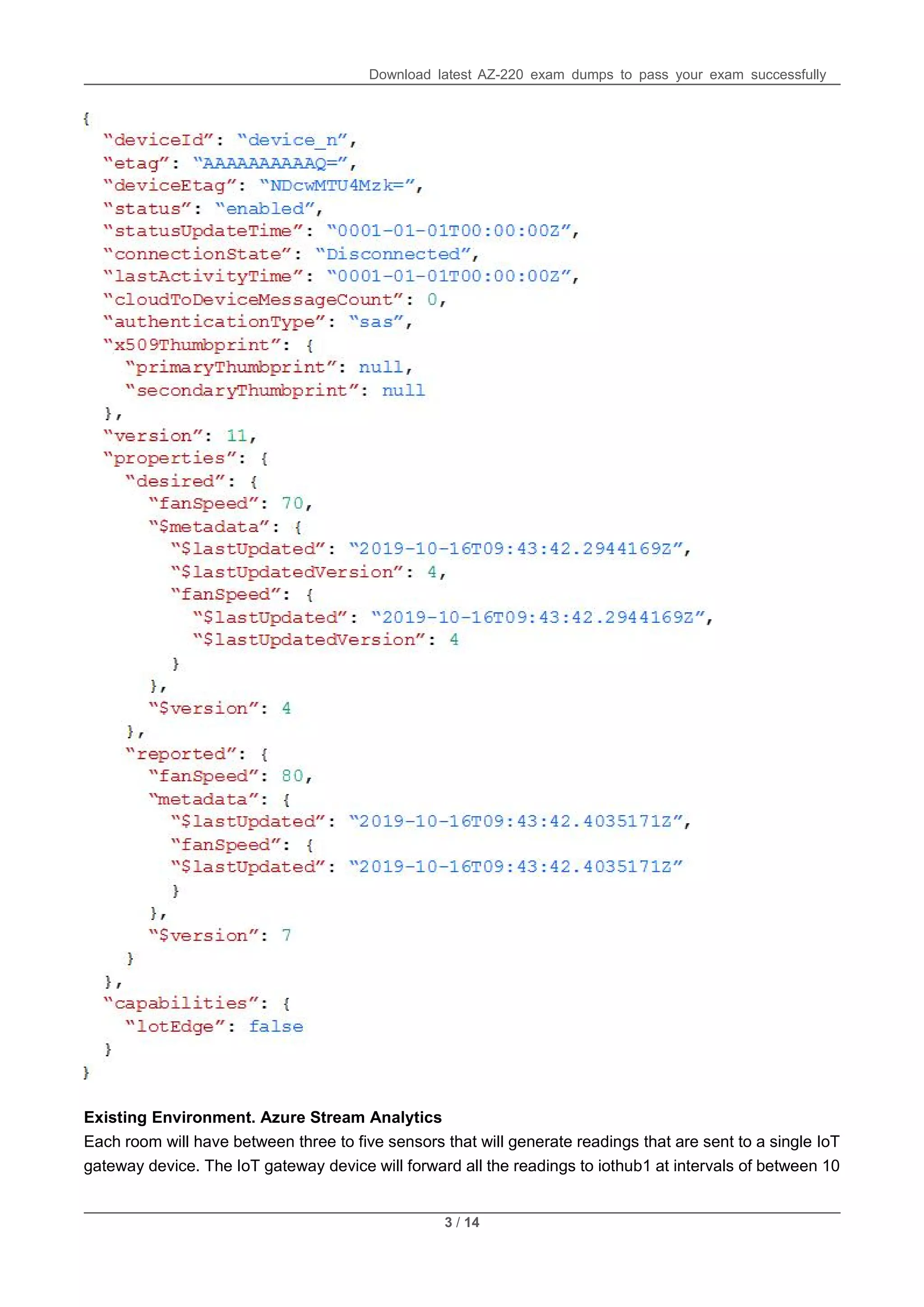 AZ-220 Microsoft Azure IoT Developer Updated Dumps | PDF