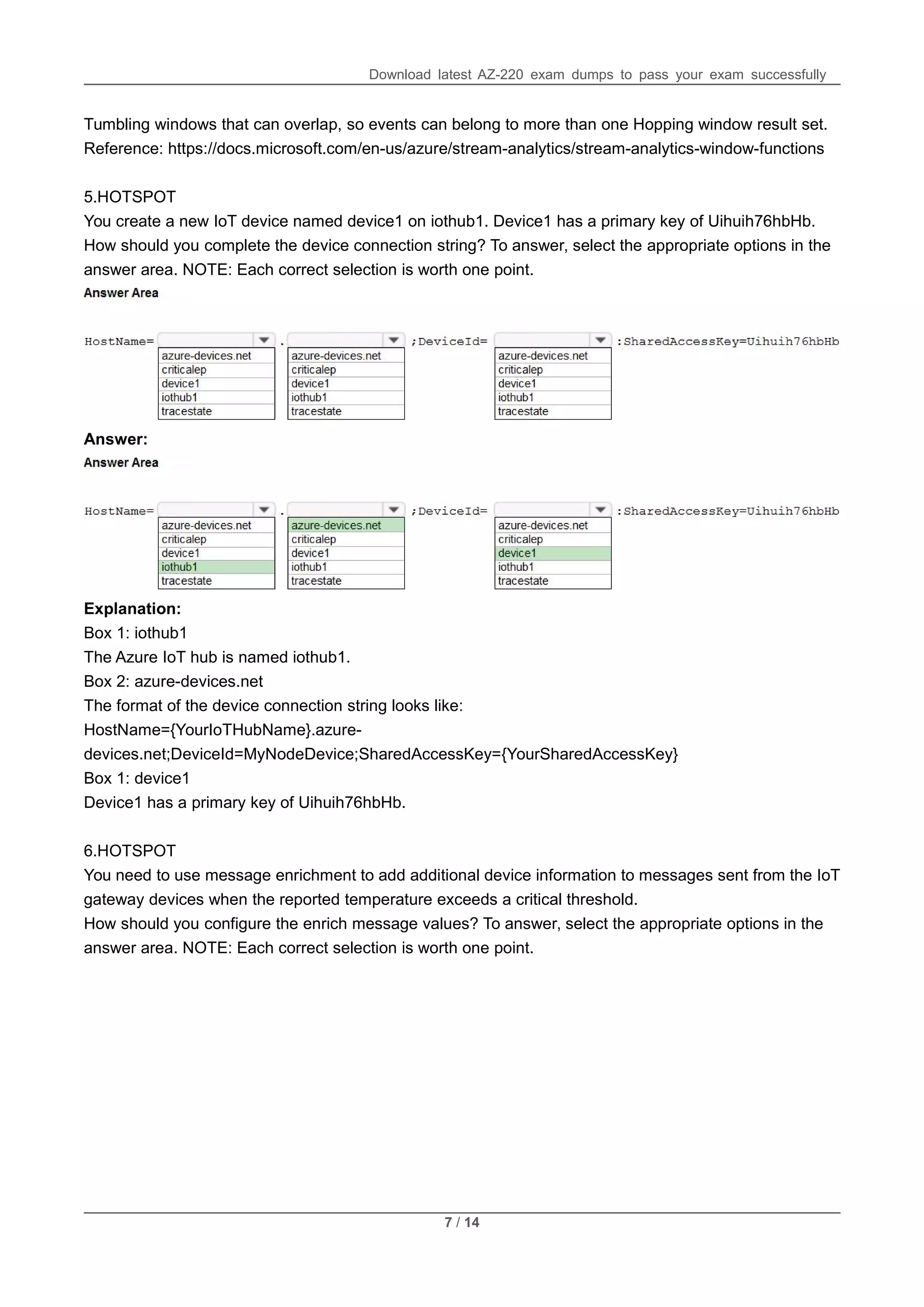 AZ-220 Microsoft Azure IoT Developer Updated Dumps | PDF