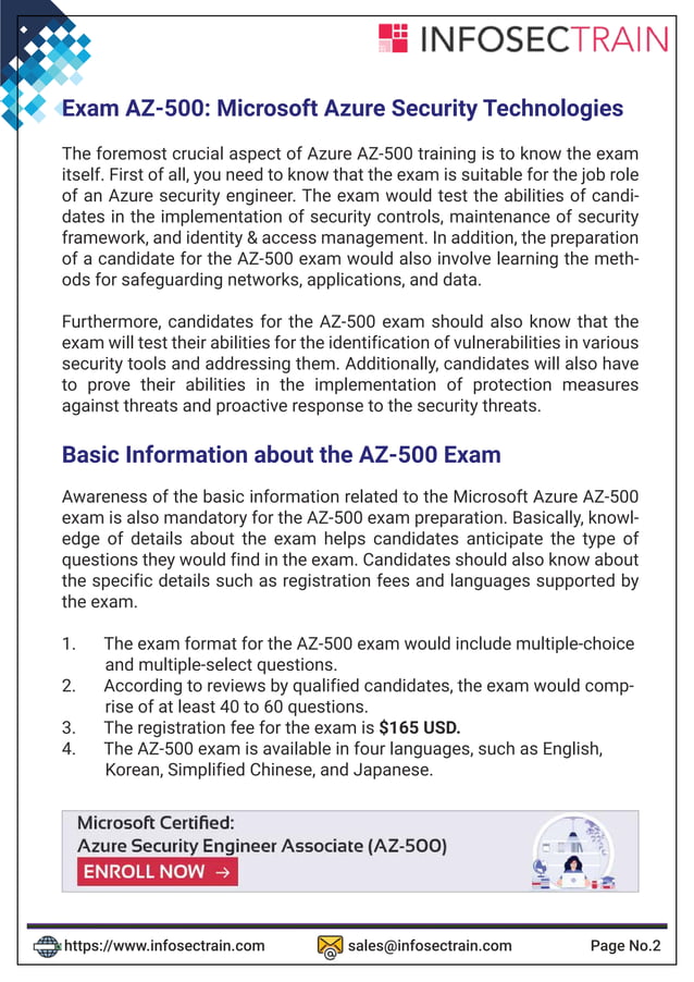 AZ 500 Exam Preparation @ Infosec Train | PDF