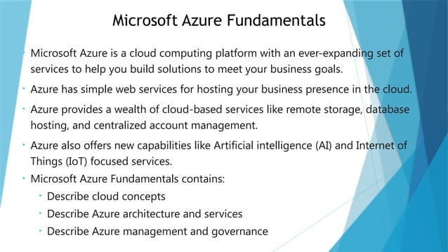 AZ-900 Microsoft Azure Fundamentals.pptx | Cloud Computing | Internet
