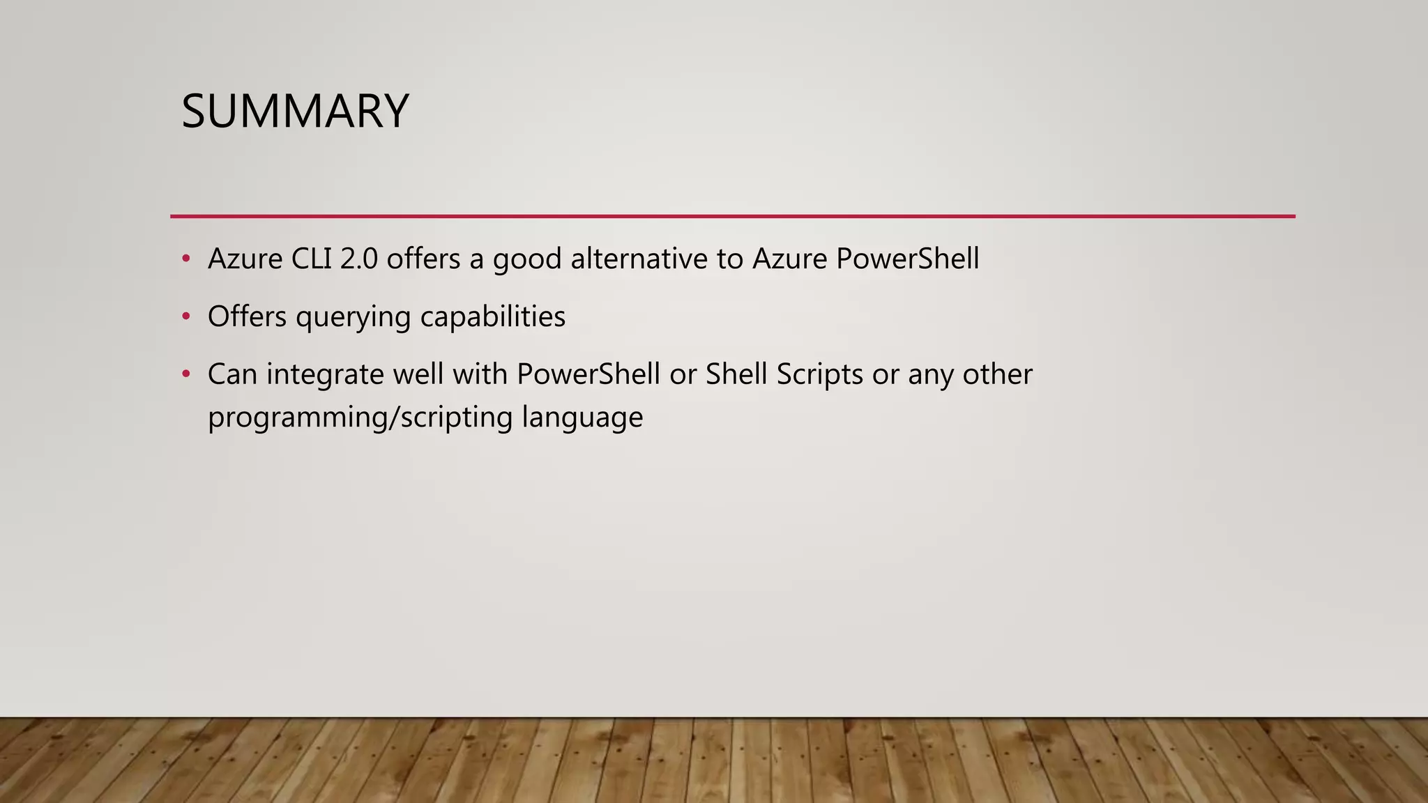 Azure CLI 2.0 Tips and Tricks | PPTX