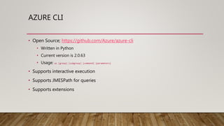 Azure CLI 2.0 Tips and Tricks | PPTX
