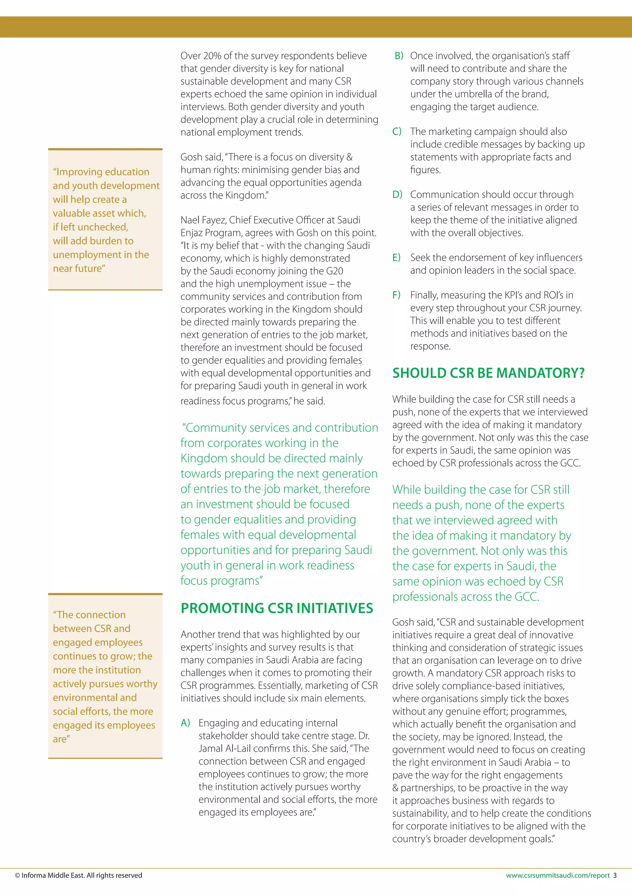 Top CSR Trends in Saudi Arabia - Report | PDF