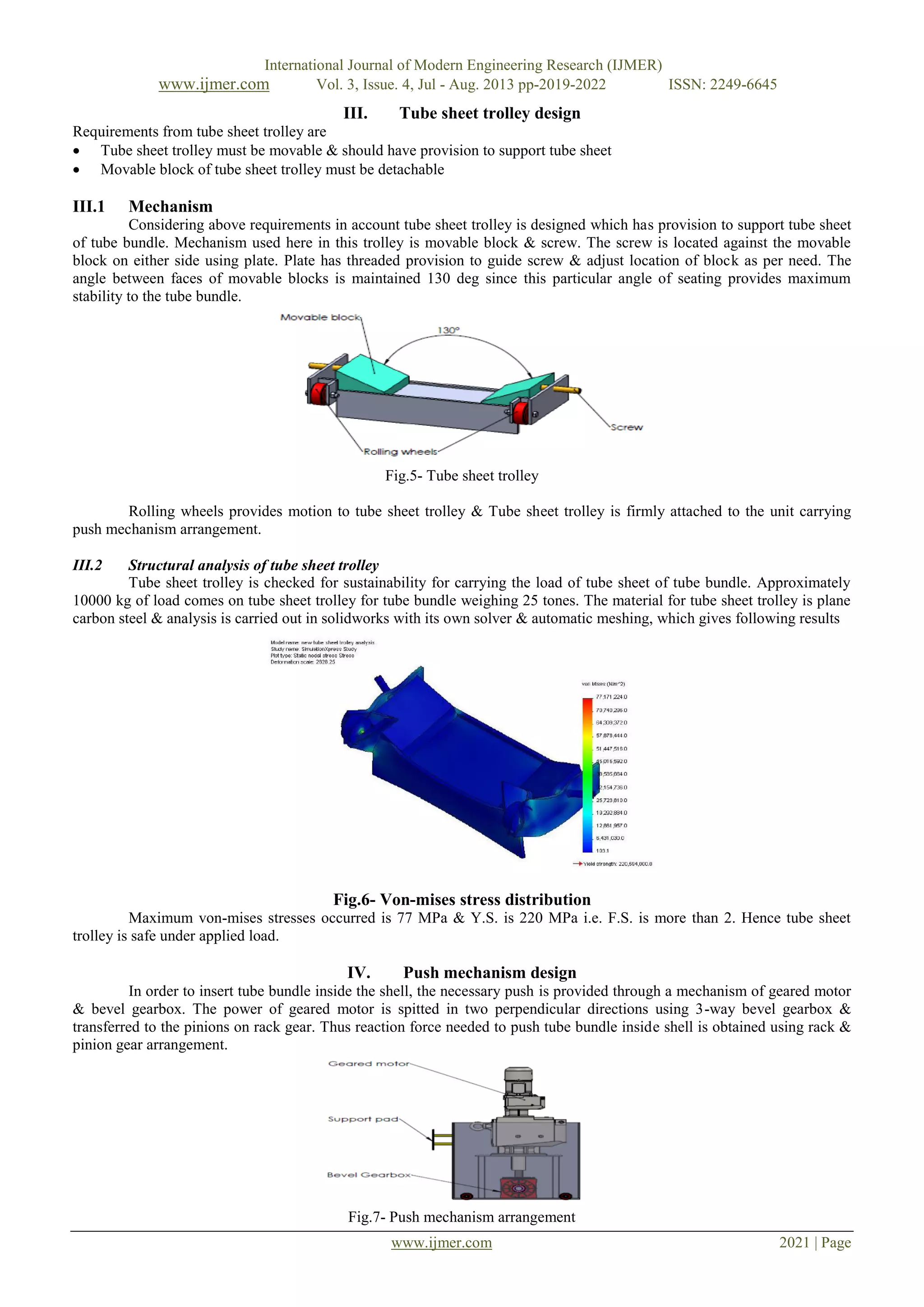 Design & Optimization of Equipment for Insertion of Tube Bundle of Heat Exchanger | PDF