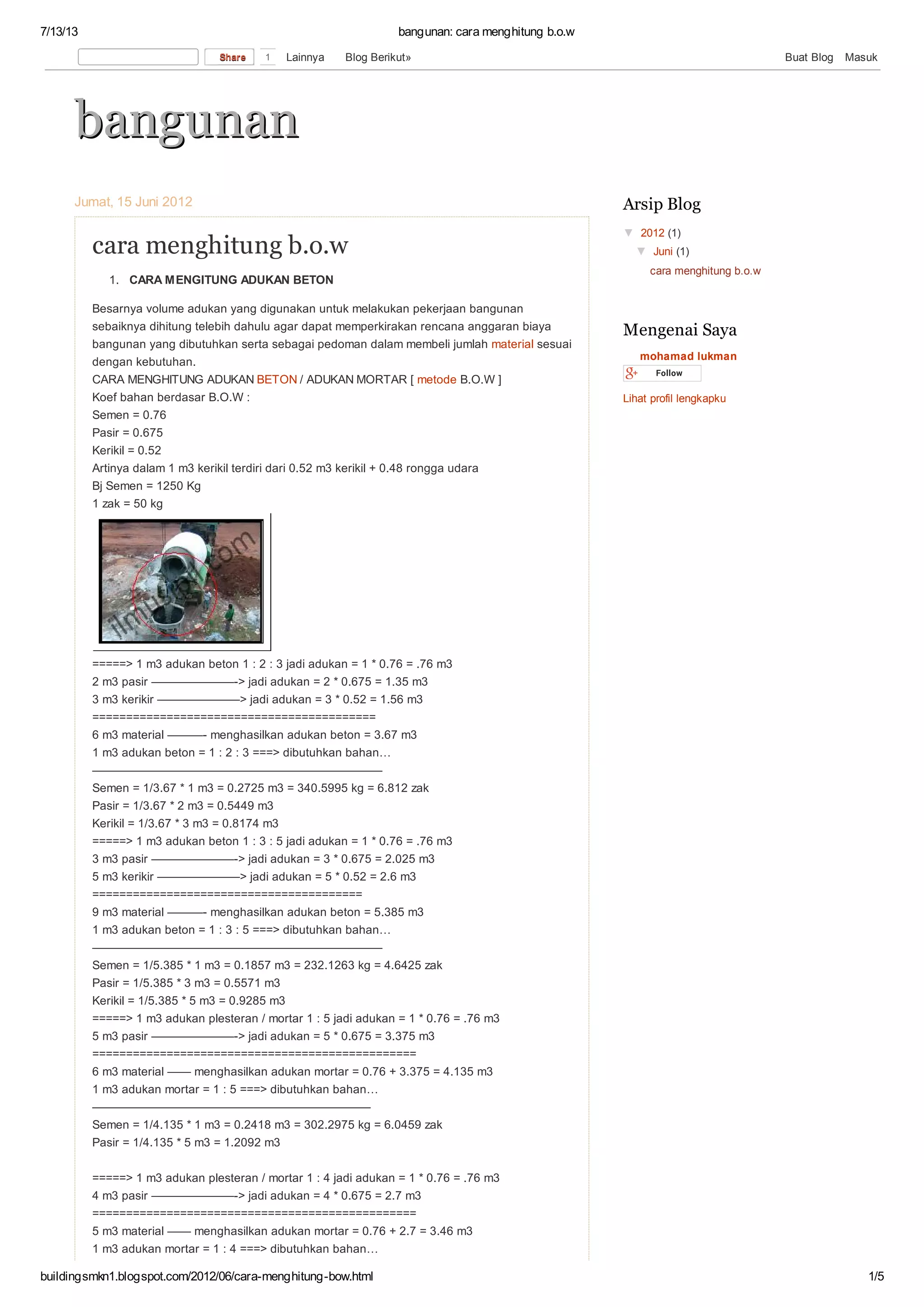 Bangunan cara menghitung b.o | PDF