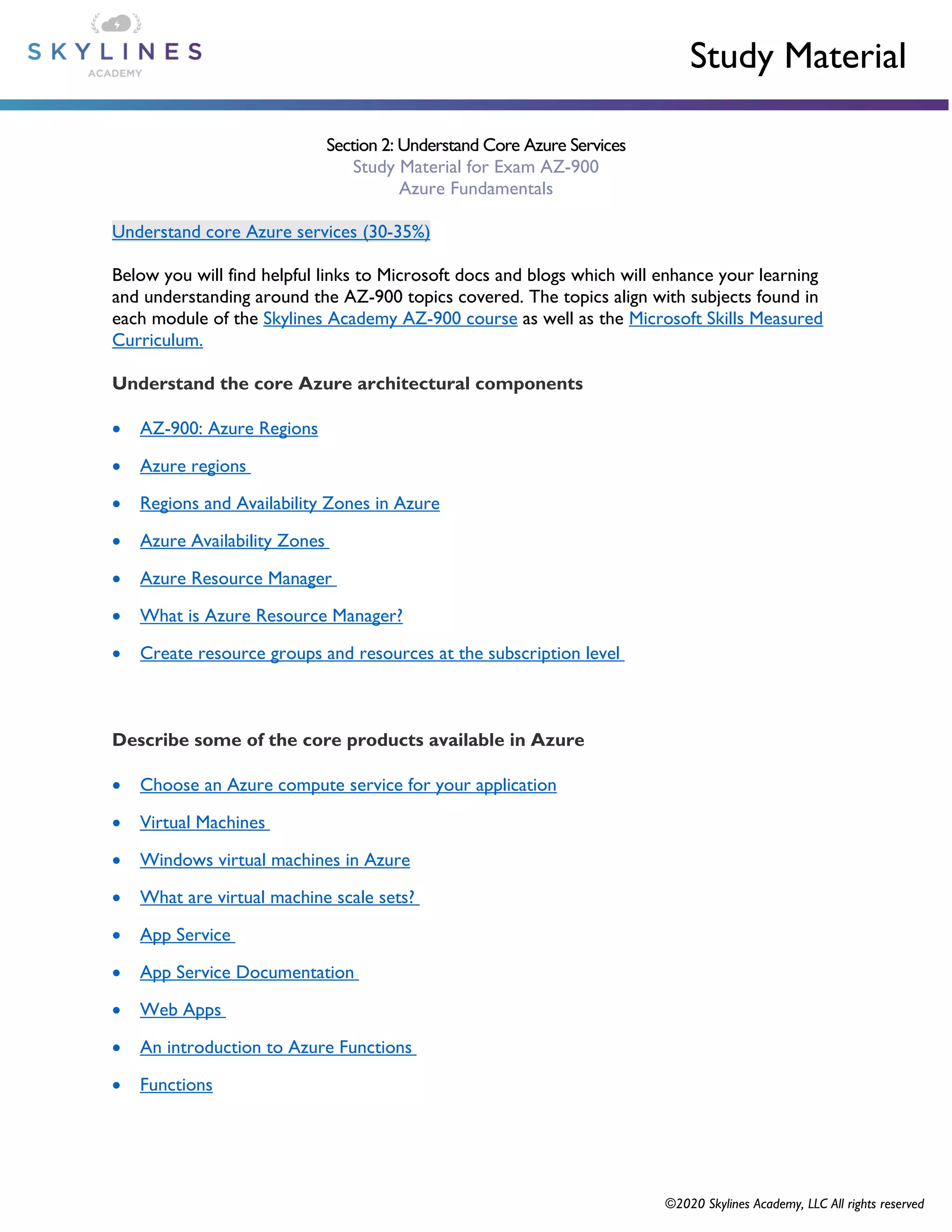 Az900 study guide_section2 | PDF