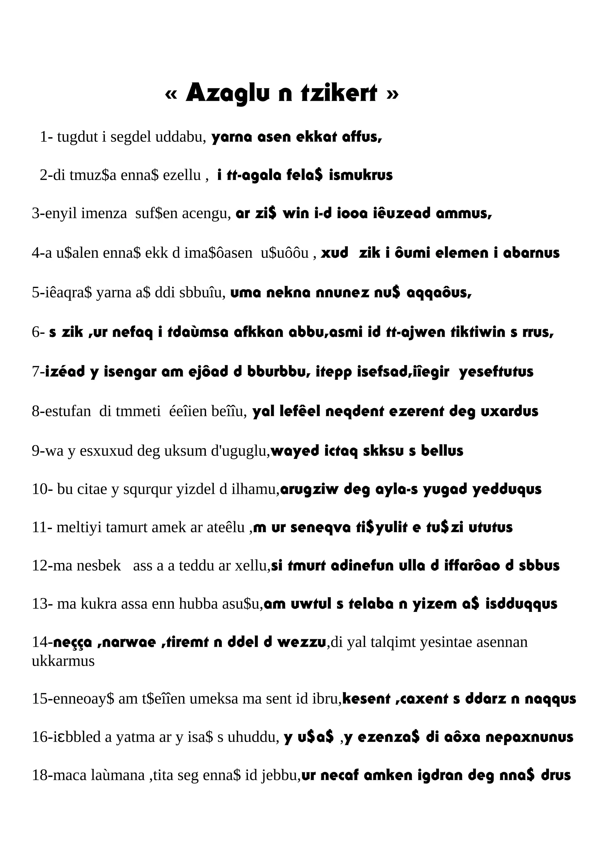 Azaglu iziker. | ODT