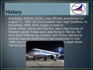 Azal ( Azerbaijan Airlines ) | PPTX