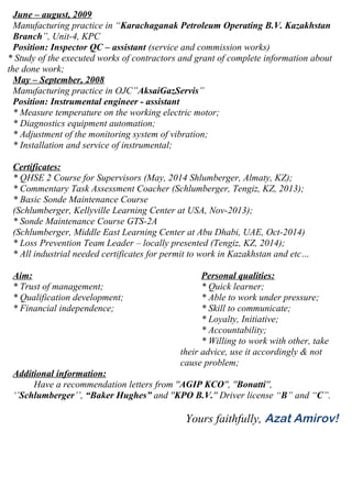 Azat amirov, cv | DOC