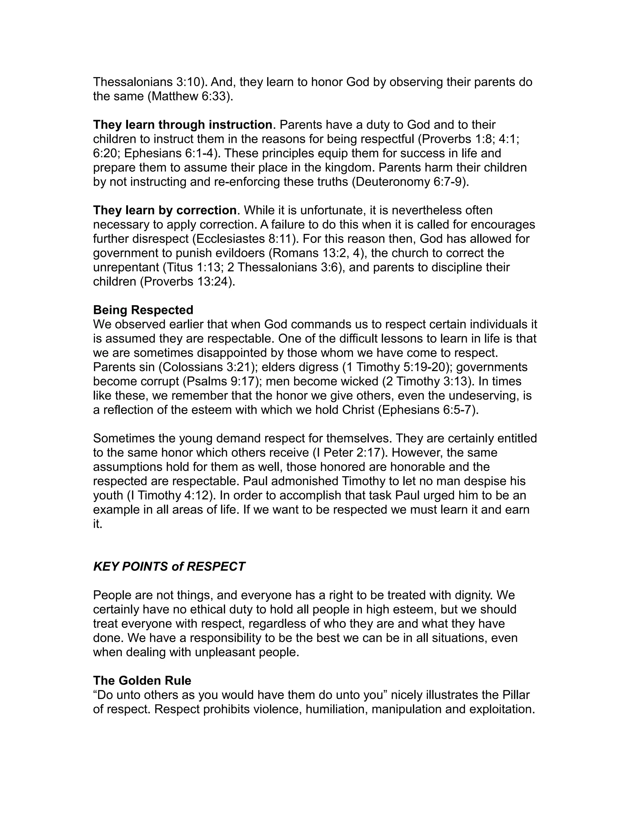 6 pillars of_character_teen_bible_class_respect | ODT