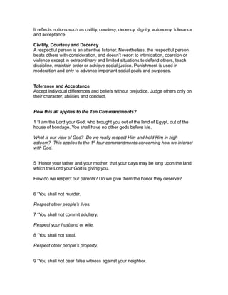 6 pillars of_character_teen_bible_class_respect | PDF