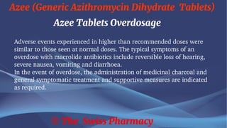 Azee (Generic Azithromycin Dihydrate Tablets) | PDF