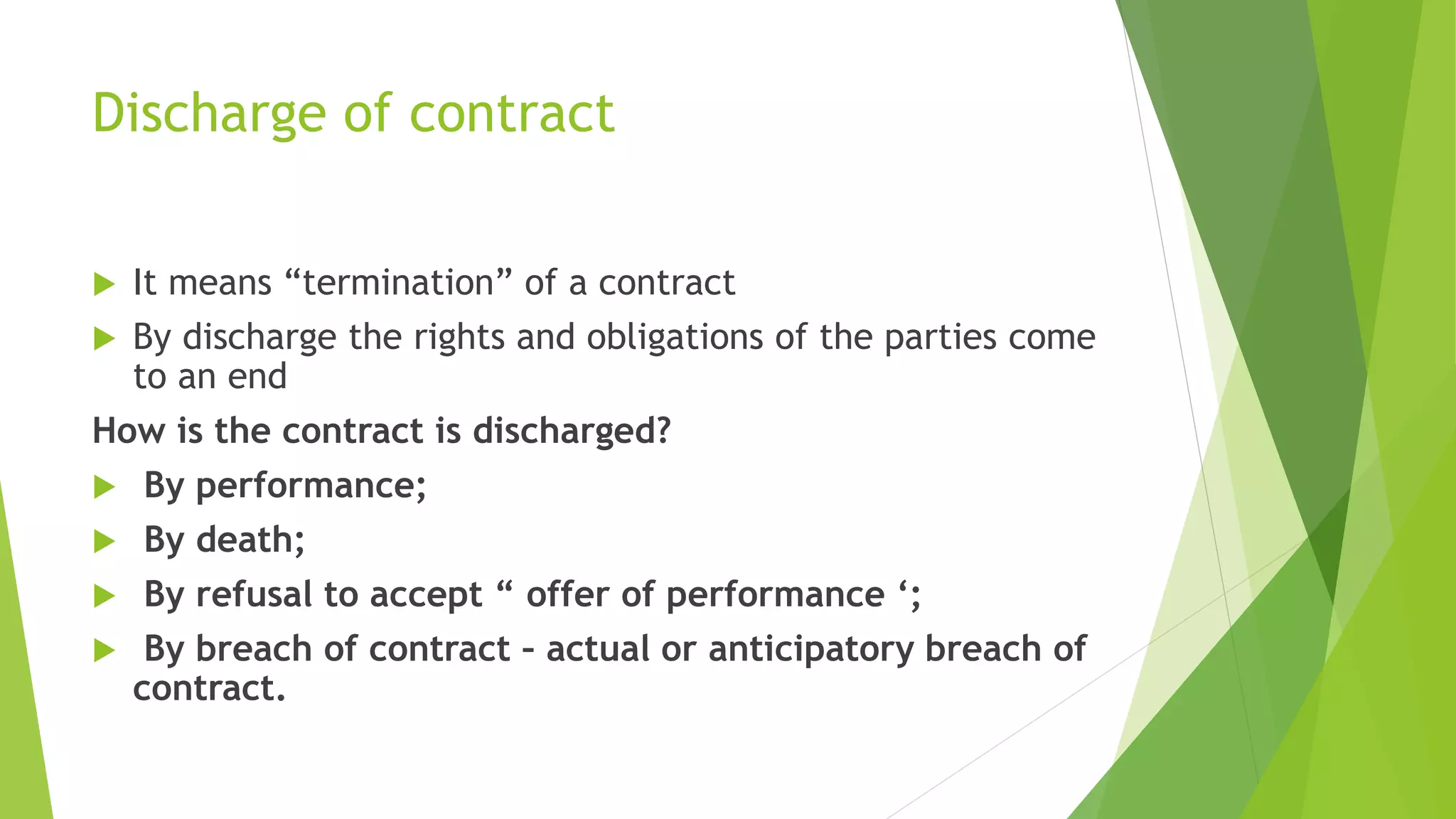 performance of the contract | PPTX