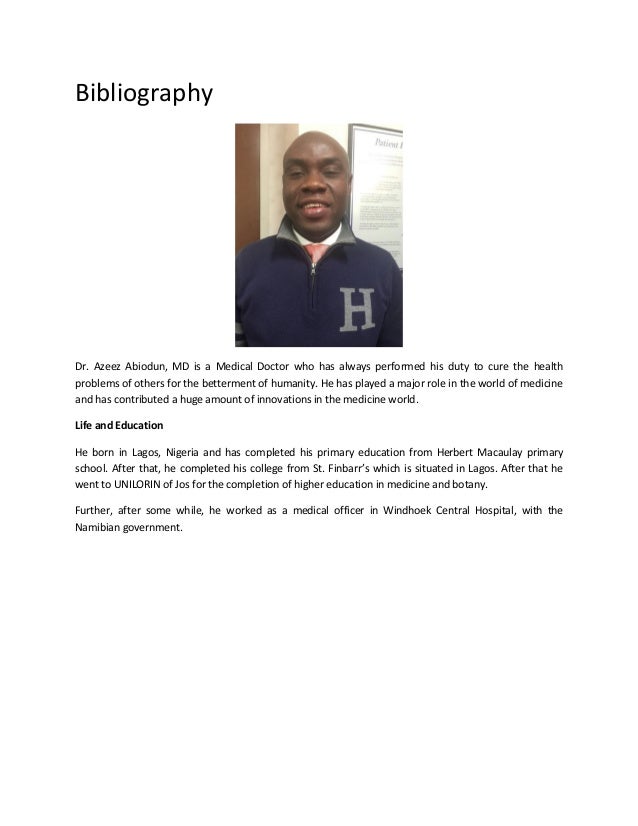 Azeez Abiodun Md Bibliography