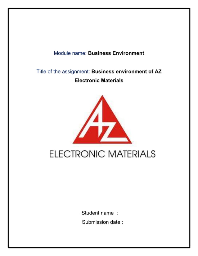 Az electronic assignment | DOCX