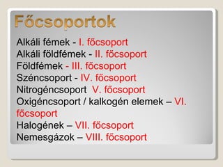 Az elemek rövid jellemzése | PPT