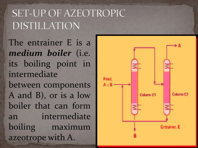 Azeotropic and extractive distillation ppt 1 | PPTX | Chemistry | Science