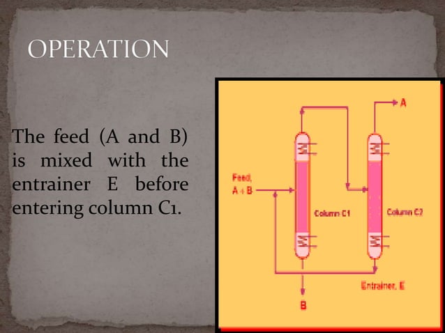 Azeotropic and extractive distillation ppt 1 | PPTX | Chemistry | Science