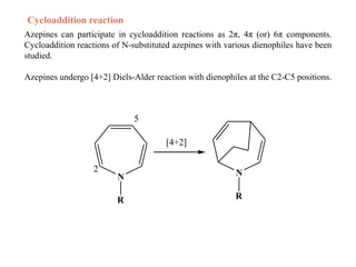 Synthesis and reactions of Seven membered heterocycle-Azepines | PPTX
