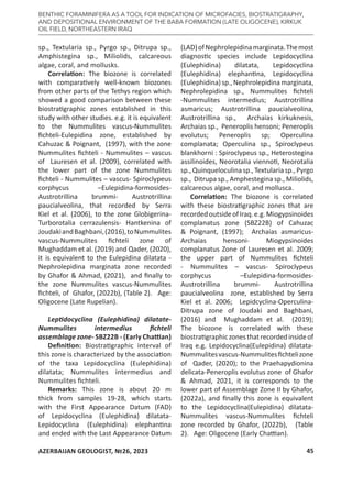 BENTHIC FORAMINIFERA AS A TOOL FOR INDICATION OF MICROFACIES ...