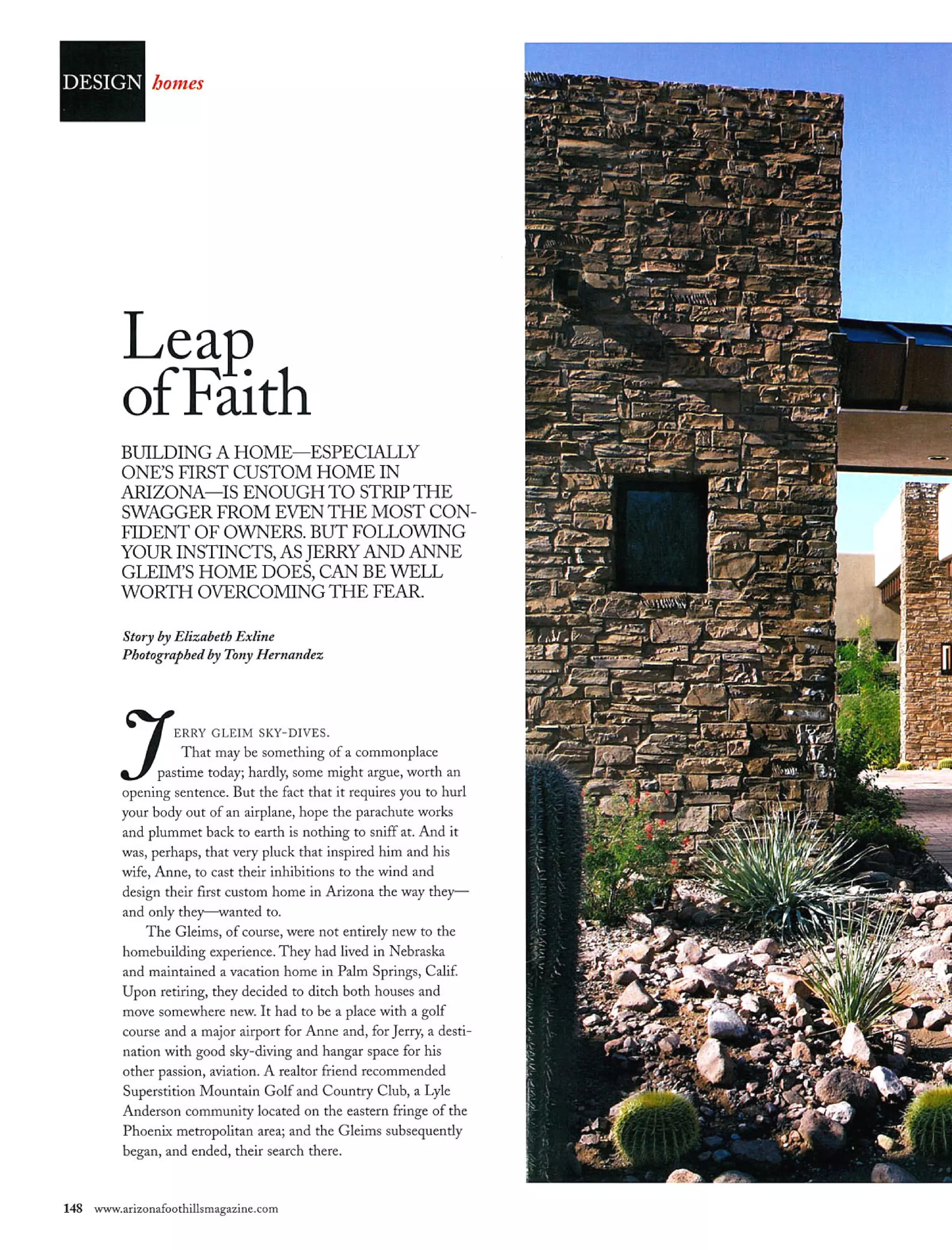 Arizona Foothills Magazine - Gleim Residence - Ben Scheier, Principal ...