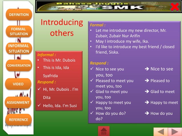 Greeting and Introduction