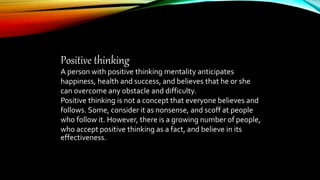 The power of positive thinking | PPT