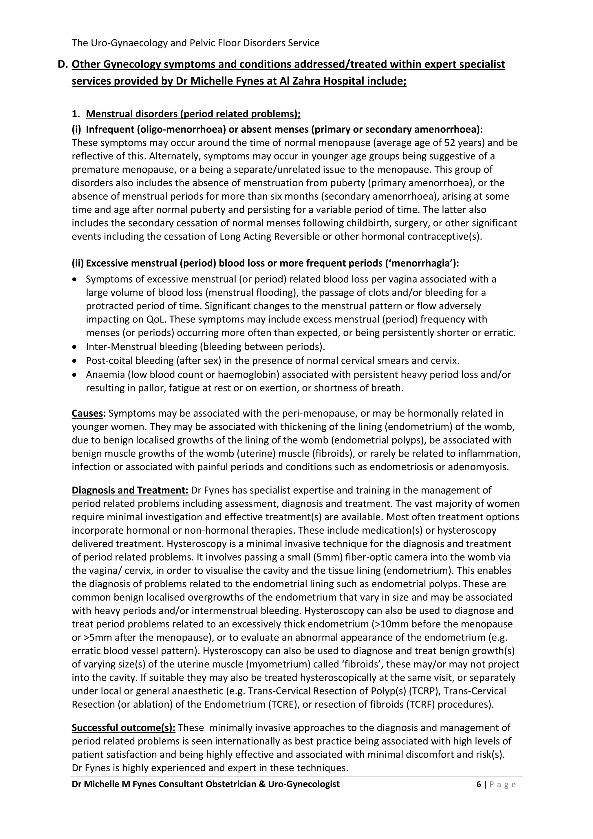 The Al Zahra Hospital Urogynecology & Pelvic Floor Disorders Unit | PDF