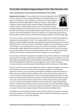 The Al Zahra Hospital Urogynecology & Pelvic Floor Disorders Unit | PDF