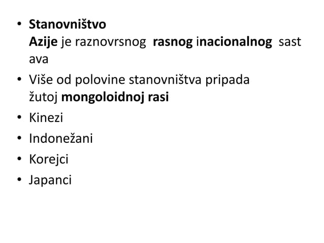 Društvenogeografske karakteristike Azije | PPTX
