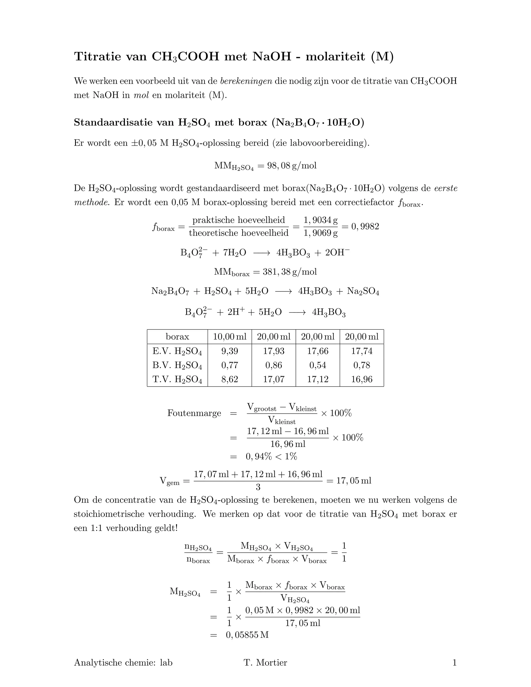 Titratie van onbekende oplossing azijnzuur met NaOH - molariteit | PDF
