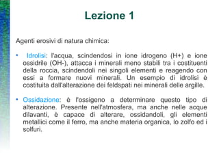 Azione chimica delle acque | PPT