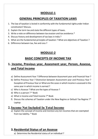 Tax Law Notes on taxation law tax law for 10th sem | PDF