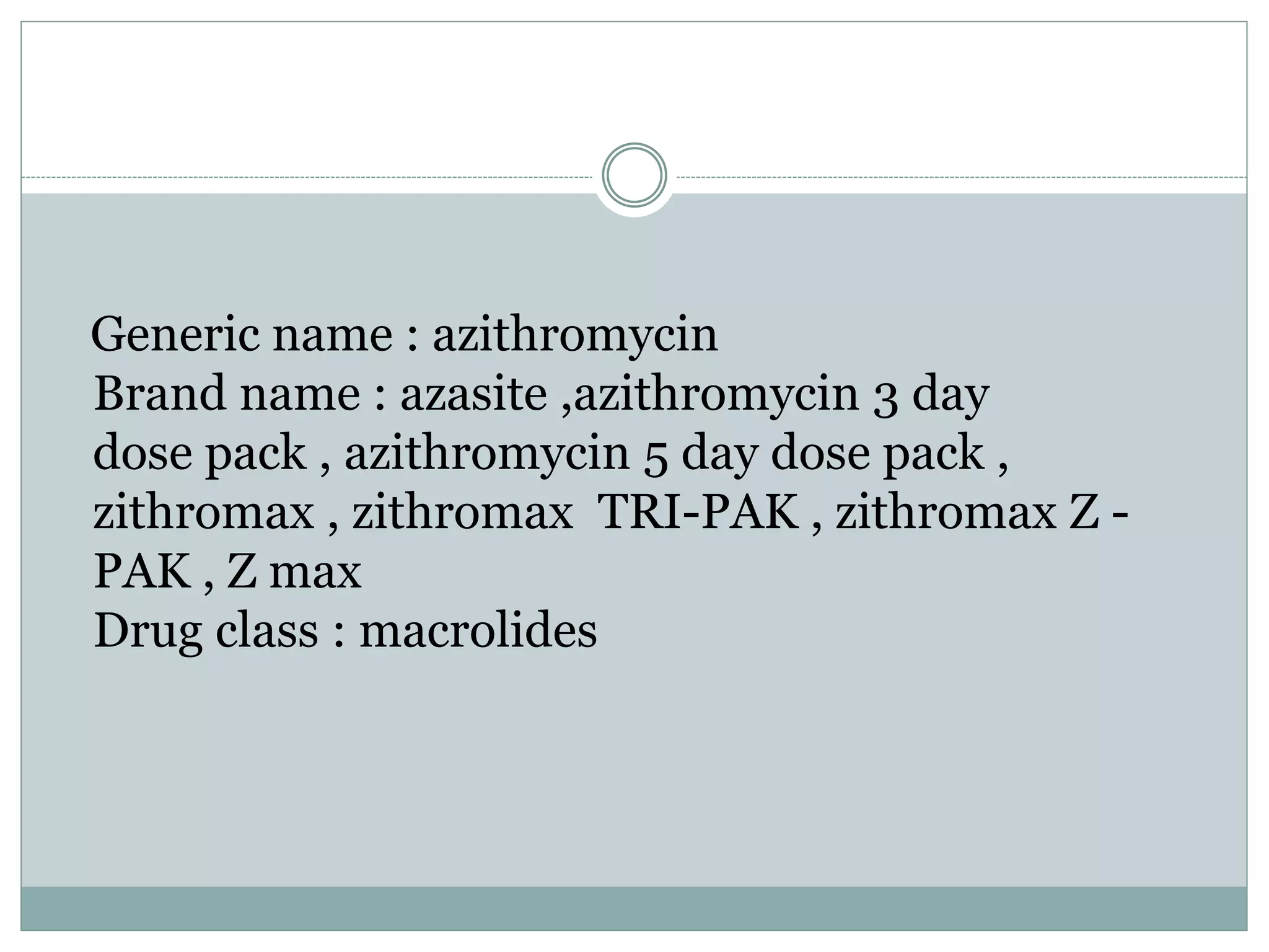 Azithromycin | PPTX