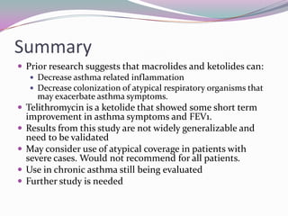 Azithromycin and asthma | PPT