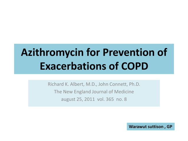 Azithromycin For Prevention Of Exacerbations Of Copd Pptx