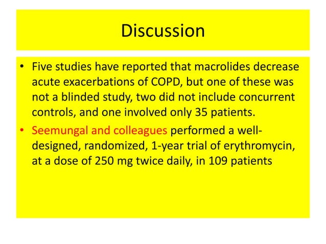 Azithromycin for prevention of exacerbations of copd | PPTX