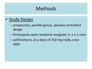 Azithromycin for prevention of exacerbations of copd | PPTX