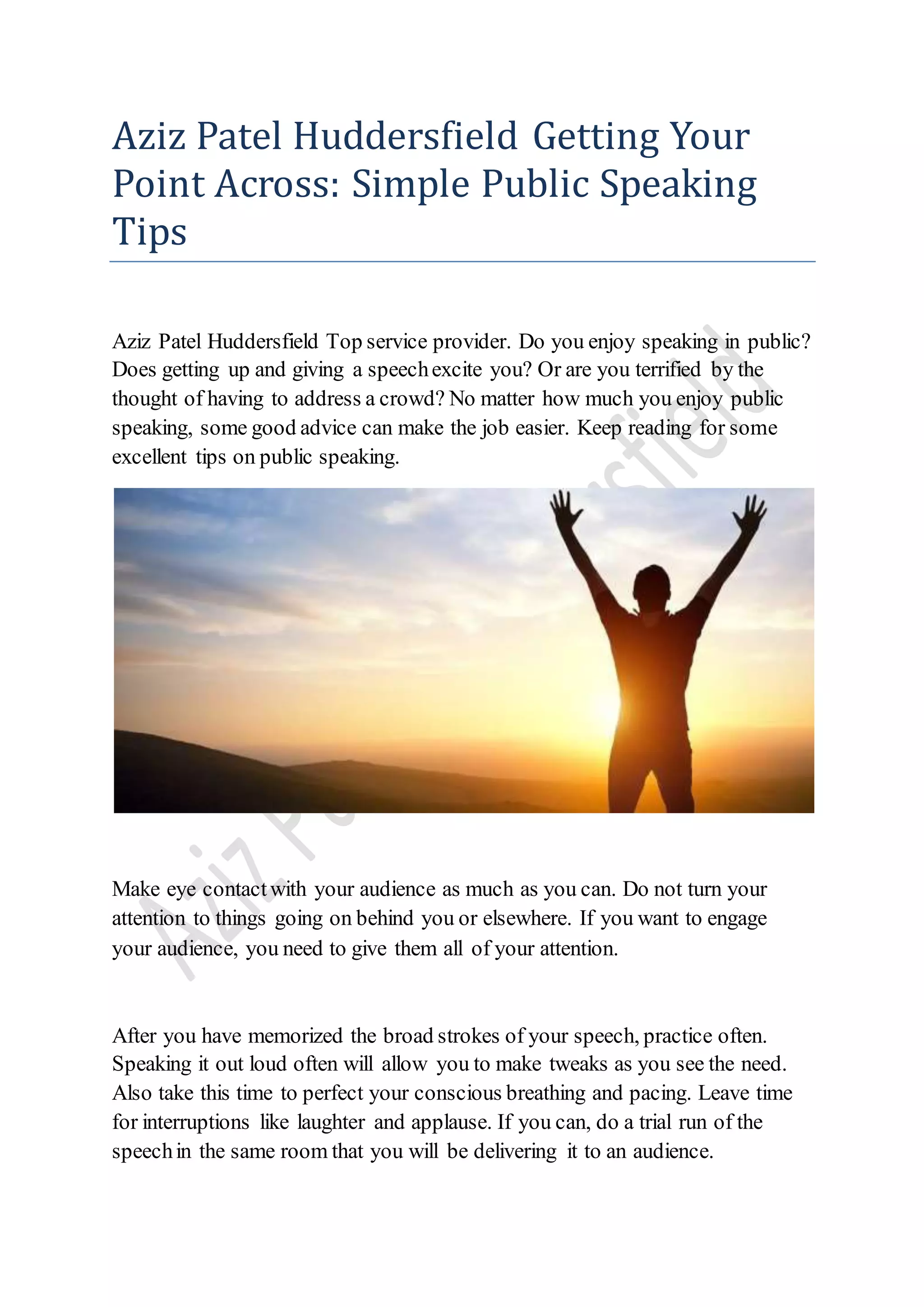 Aziz patel huddersfield getting your point across | PDF