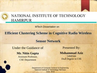 Efficient Clustering scheme in Cognitive Radio Wireless sensor network | PDF