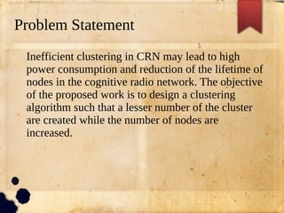 Efficient Clustering scheme in Cognitive Radio Wireless sensor network | PDF