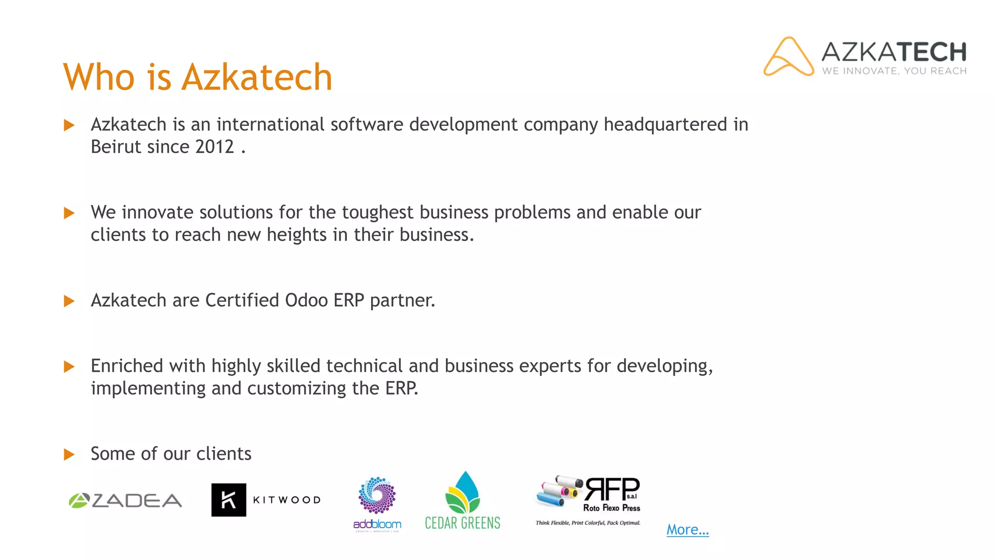 Azkatech odoo erp- email brochure | PPT