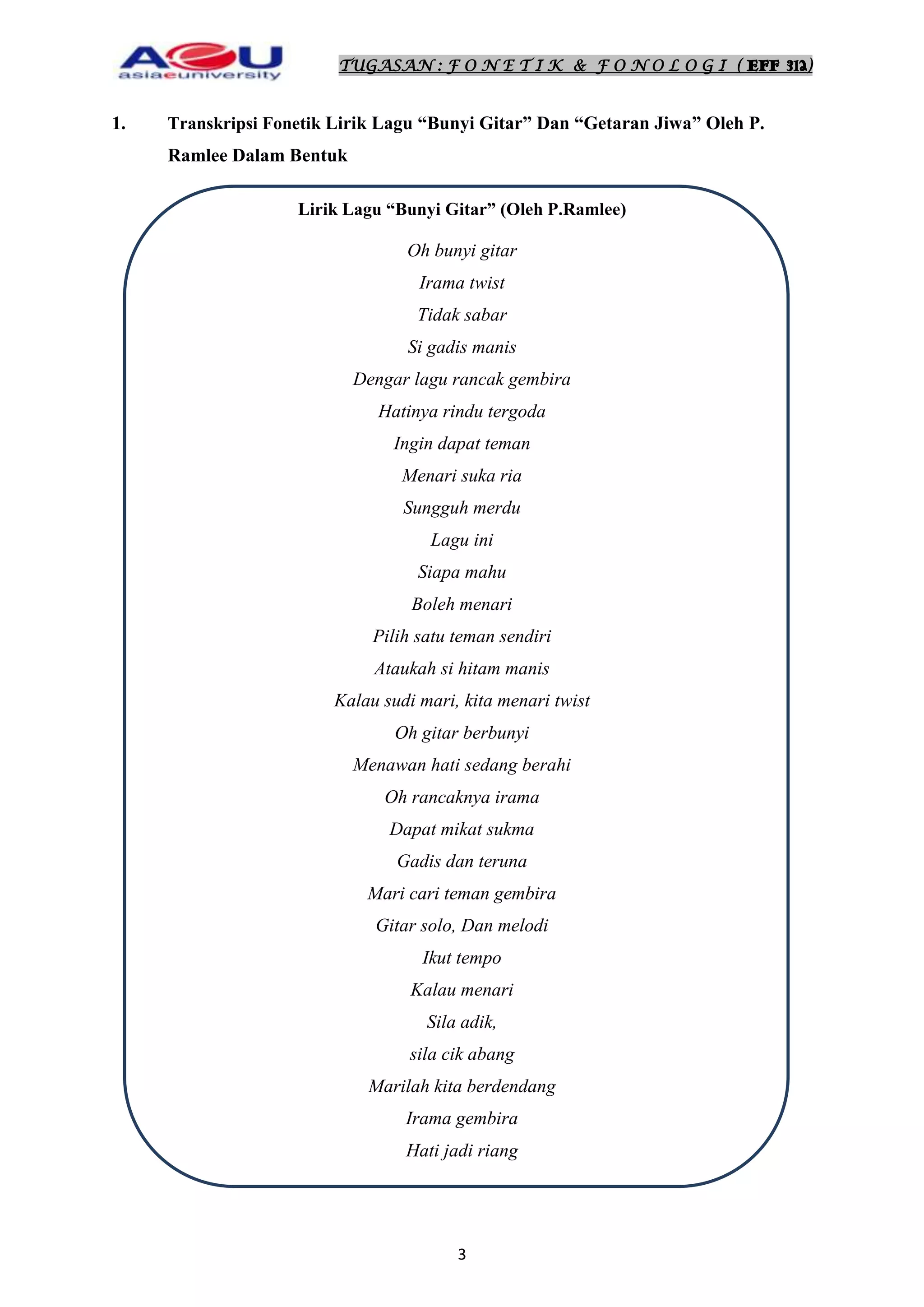 Azman hj amin tugasan fonetik & fonologi | DOCX