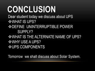 UPS Presentation | PPTX