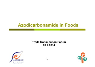 Azodicarbonamide in Foods | PPT
