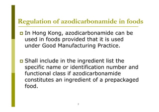 Azodicarbonamide in Foods | PPT