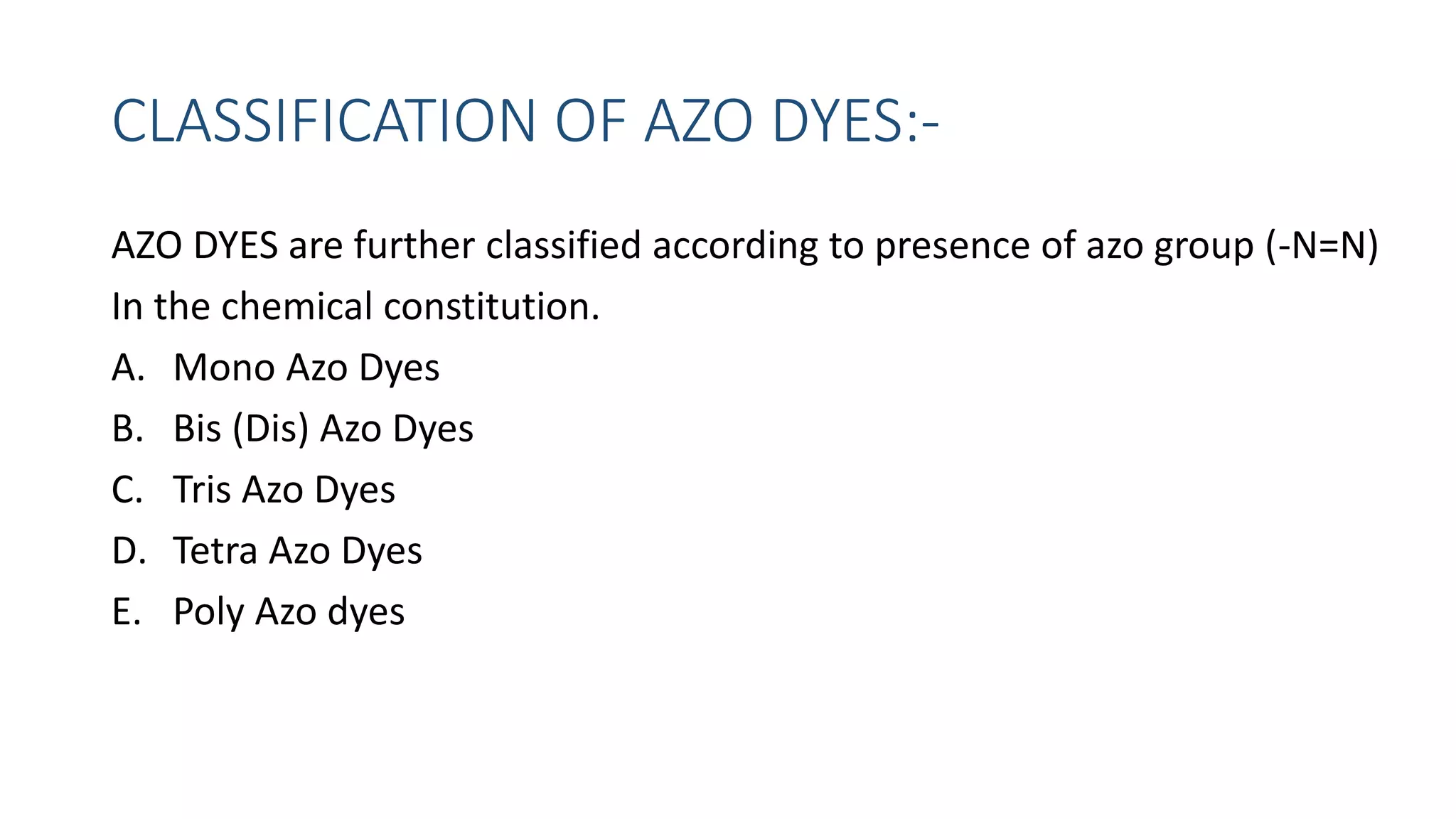 Azo dyes | PPTX