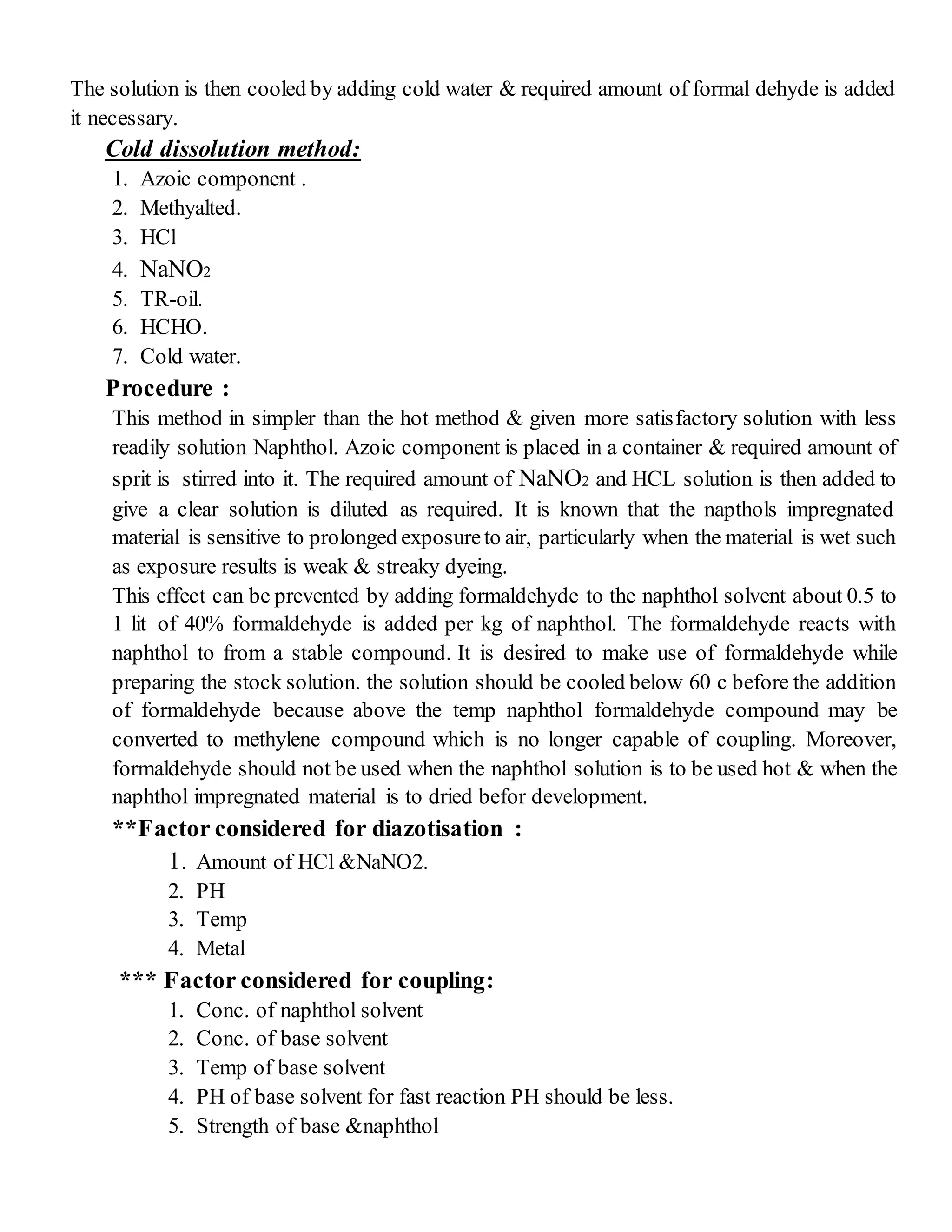 Azoic Dye (Full PDF) | DOCX