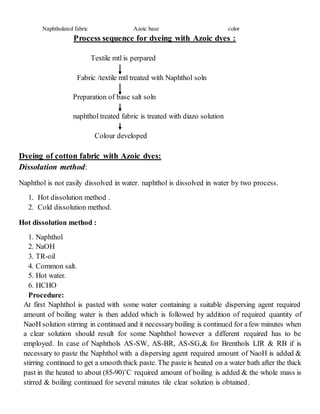 Azoic Dye (Full PDF) | DOCX