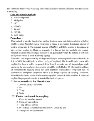 Azoic Dye (Full PDF) | DOCX